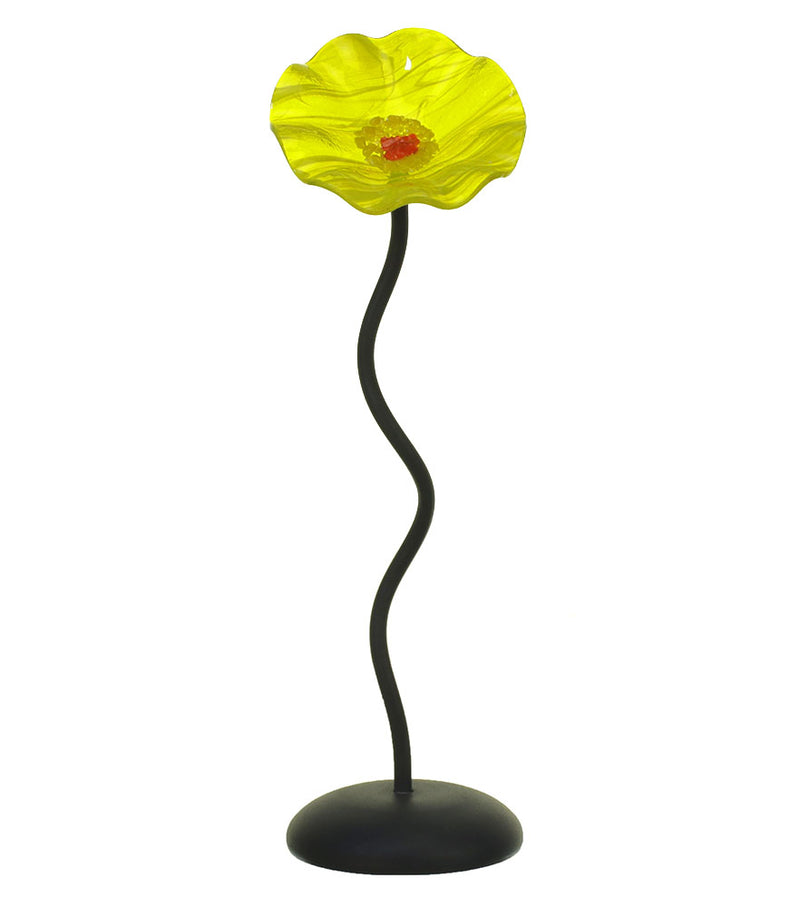 Medium Single Stem - Yellow Glass Flower